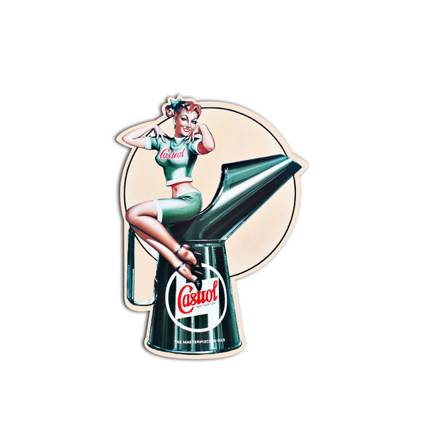 Pin Up Girl Sticker Castrol Oil – Retrobot