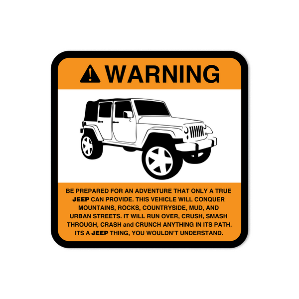 Warning True Jeep Sticker – Retrobot